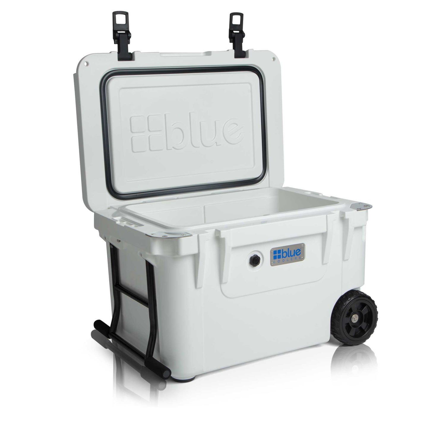 60 Quart Ice Vault Roto-Molded Cooler with Wheels – Blue Coolers