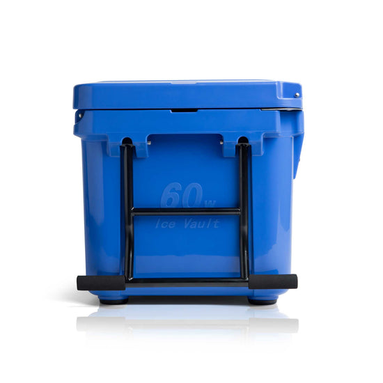 60 Quart Ice Vault Roto-Molded Cooler with Wheels – Blue Coolers