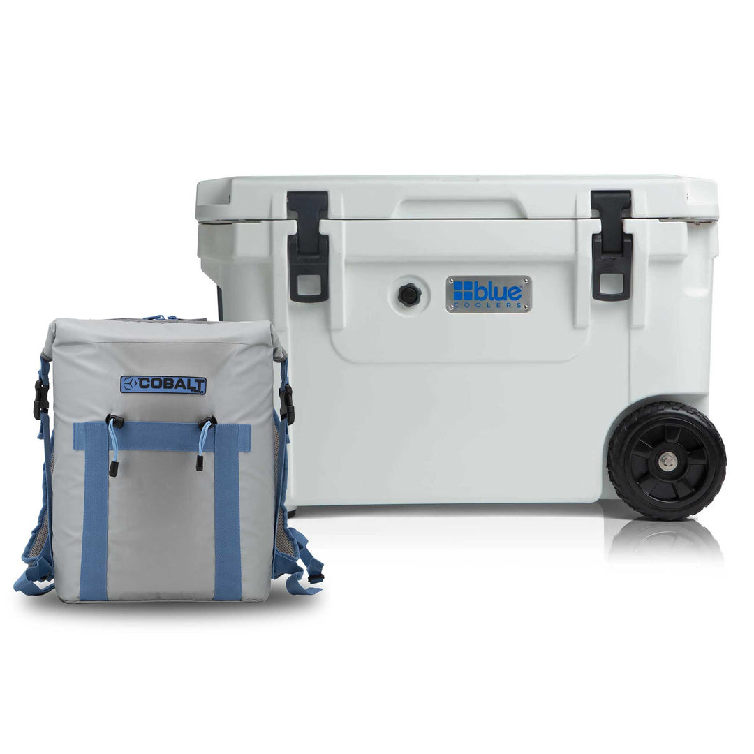 60 Quart Roto Molded Cooler with Wheels + Free Soft Sided Backpack Coo ...