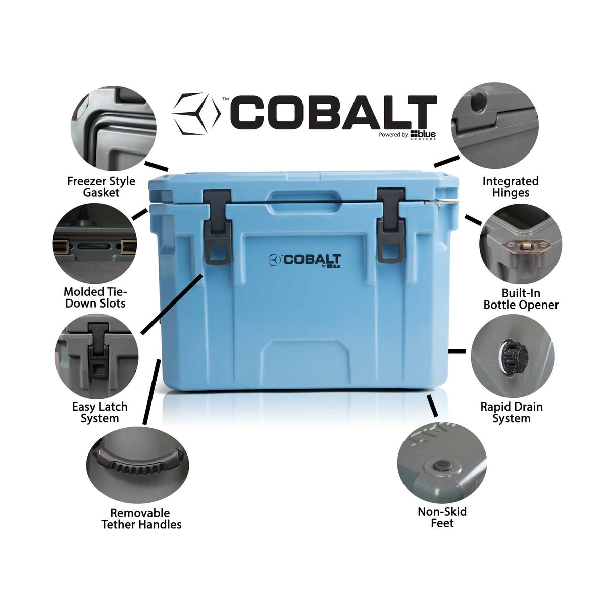 Cobalt 55 Quart with Wheels Roto-Molded Super Cooler – Blue Coolers