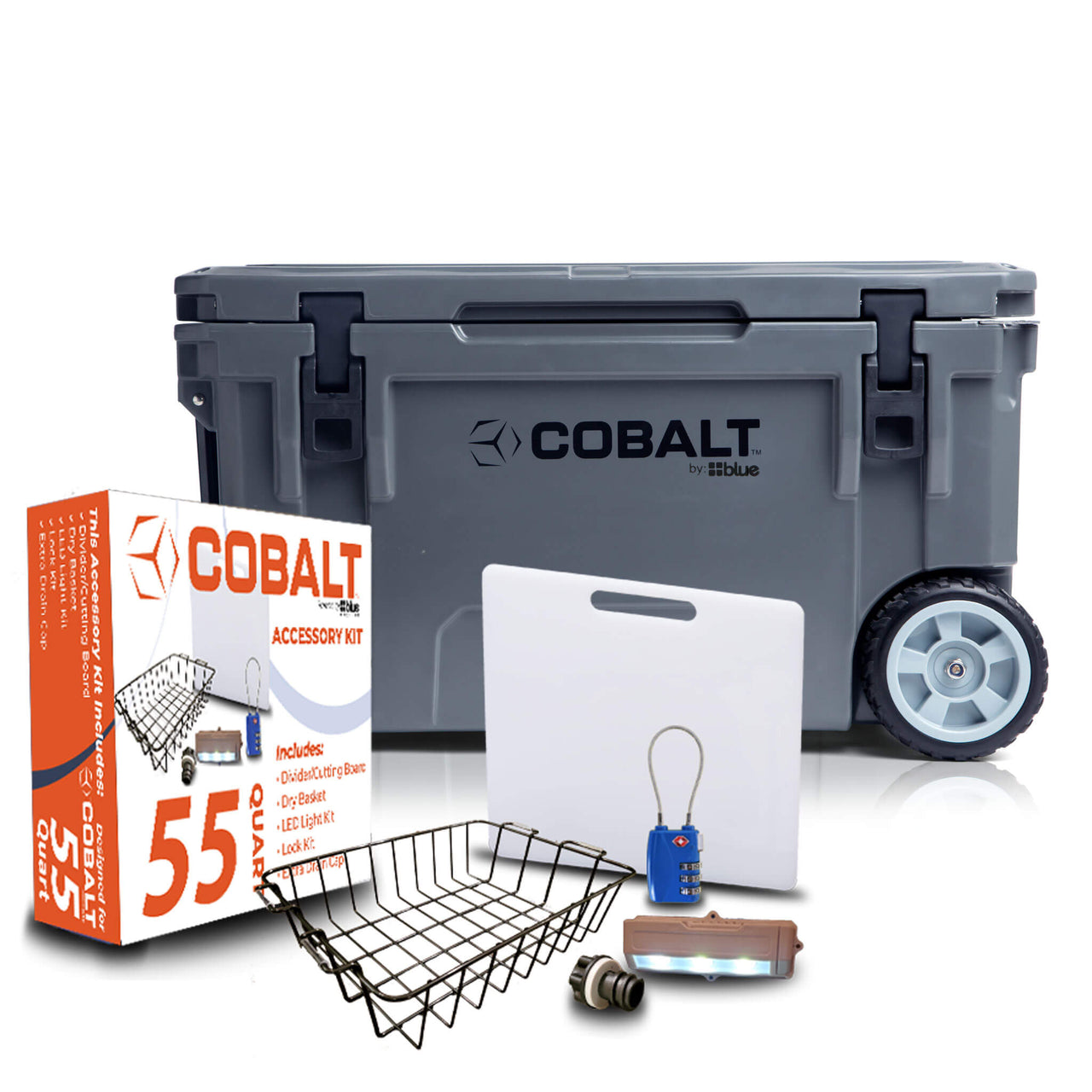 Cobalt 55 Quart Roto-Molded Super Cooler Starter Bundle - Promo – Blue ...